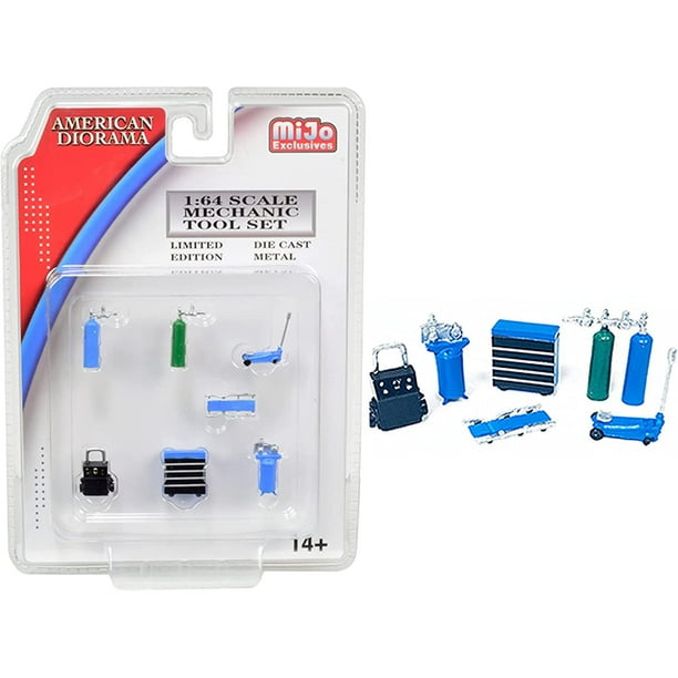 AMERICAN DIORAMA 1:64 BLUE MECHANIC TOOL SET AD-38405 - Walmart.com