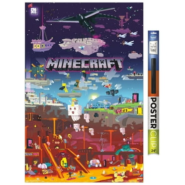 Minecraft - Worldly Wall Poster, 22.375" x 34", Framed - Walmart.com