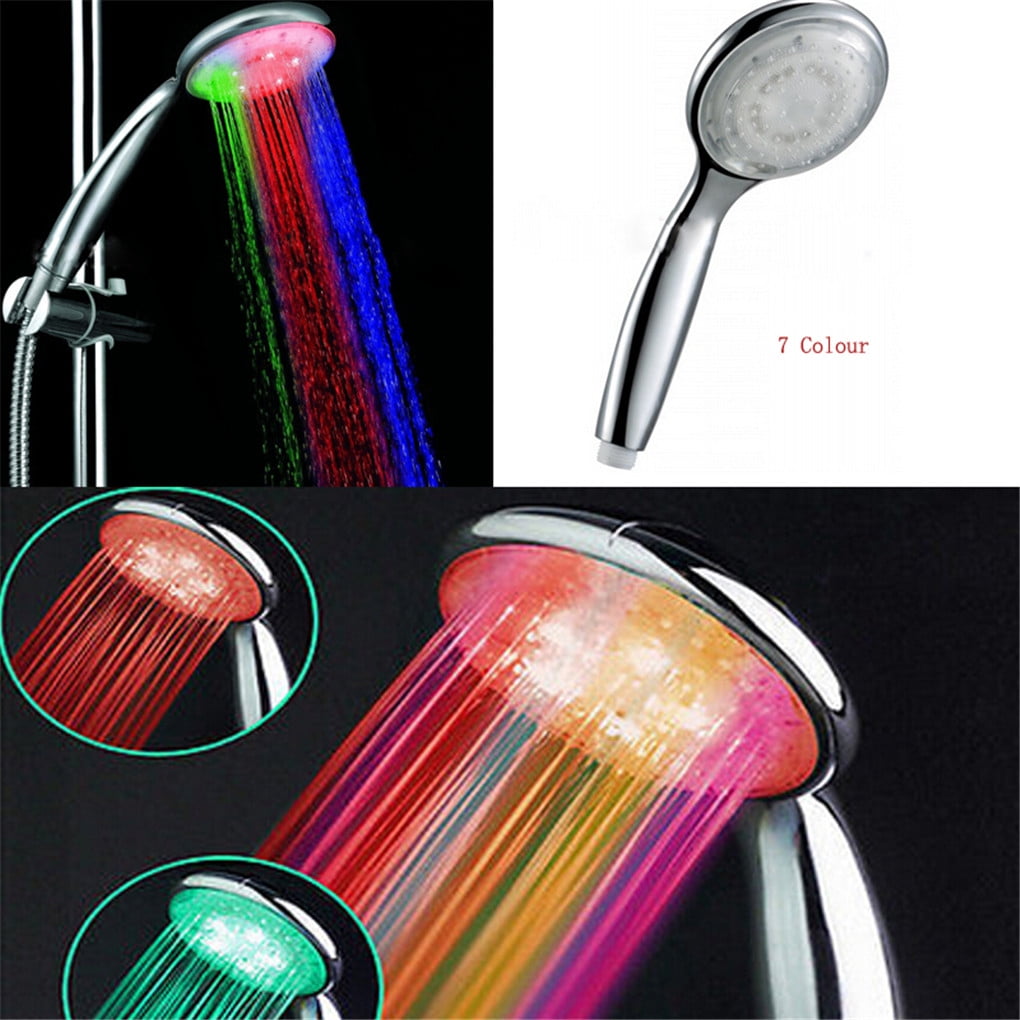 7 Colour LED Automatic Changing Bright Light Water Bathroom Home Shower ...