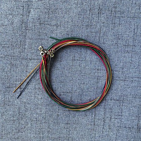 6Pcs/set Rainbow Colorful Guitar Strings E-A For Acoustic Folk Guitar ...
