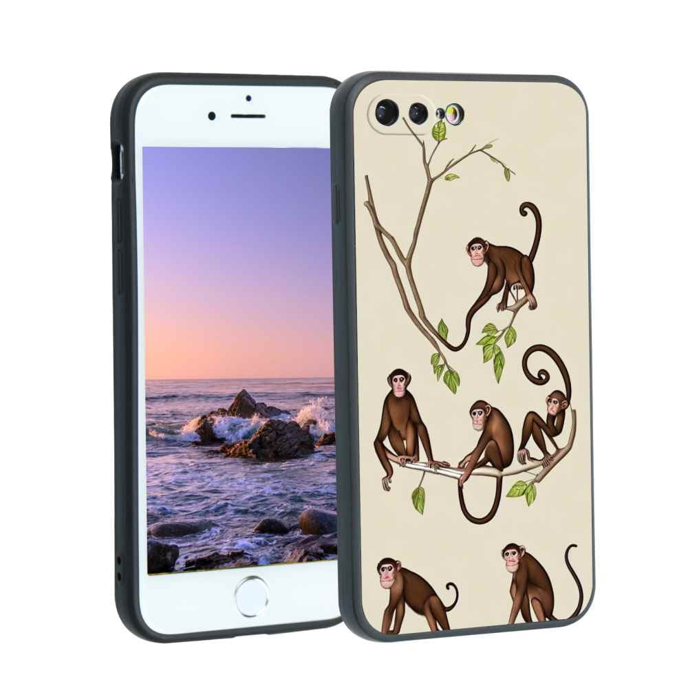 Compatible with iPhone 8 Plus Phone Case, Animal-Monkey Case Men Women ...