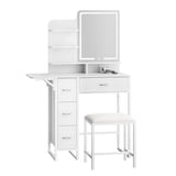 Fairy Makeup Vanity for Bedroom with LED Mirror, Lights, 4 Drawers, USB ...
