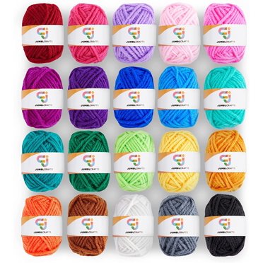 Naler 30 Skeins Assorted Colored Acrylic Crochet Yarns Bulk, Soft ...
