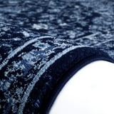 Luxe Weavers 8x10 Distressed Navy Oriental Area Rug, Non-Shedding ...