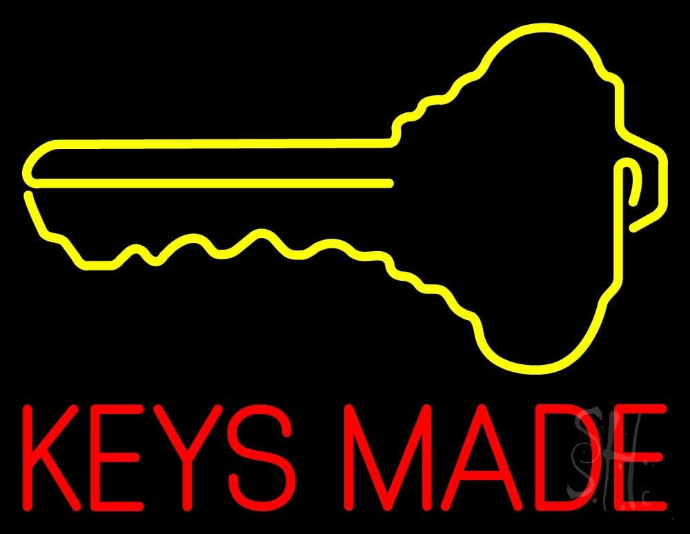 Keys Made With Key Logo LED Neon Sign 15" Tall x 19" Wide - inches ...
