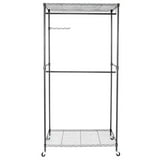 Ktaxon 2-Tier Rolling Garment Rack, Adjustable Shelves, Double Hanging ...