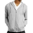 Men's Cotton Lightweight Zip Up Hoodie Jacket, Heather Gray, Large, 1 ...