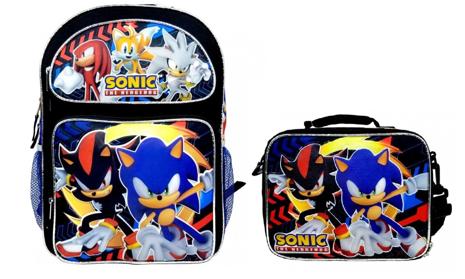 16 inches Sonic the Hedgehog Large Backpack Plus Matching Lunch Bag Set ...
