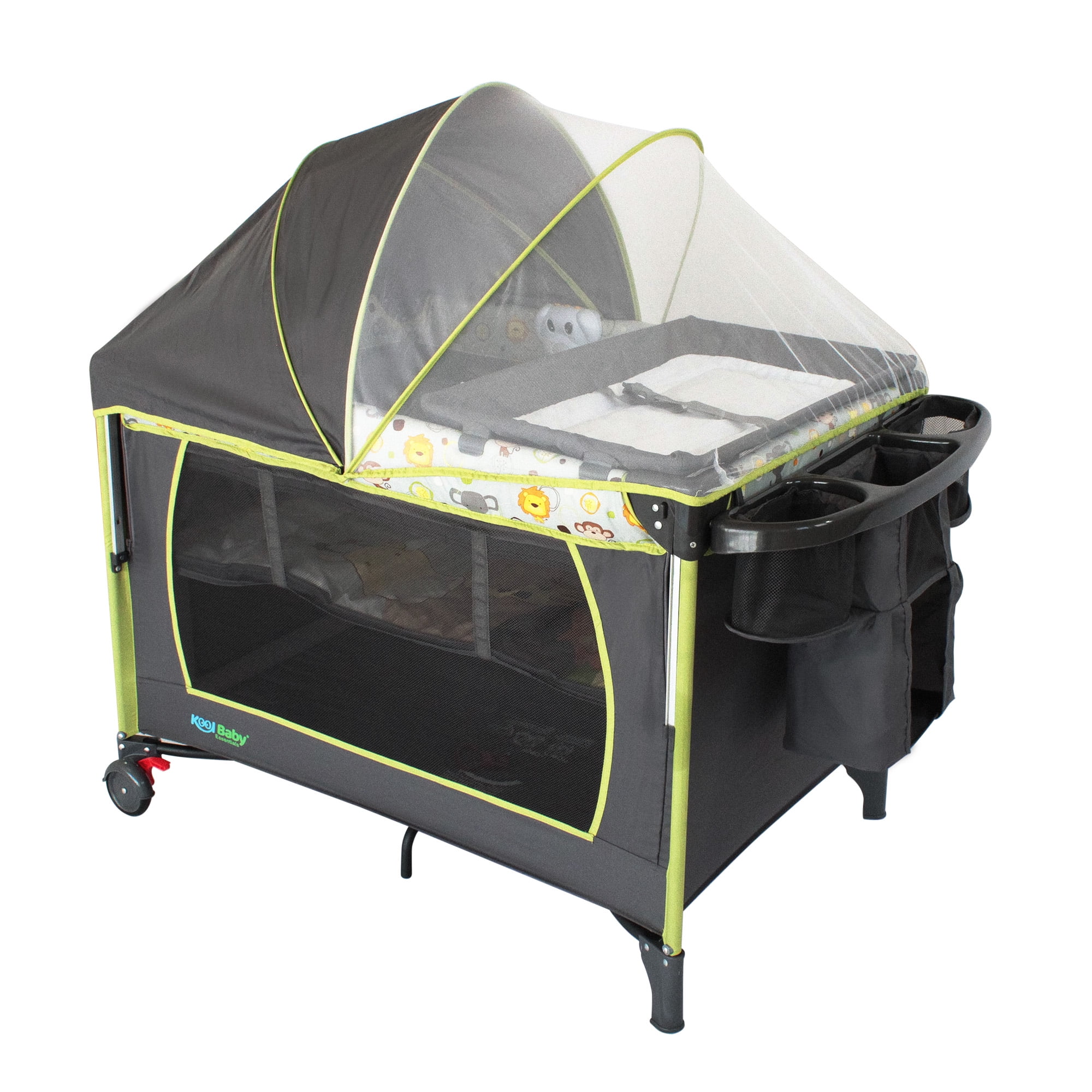 Corralito para bebé con toldo mosquitero, cuna, cambiador y caja ...