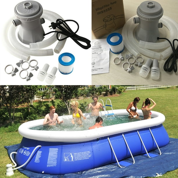 Swimming Pool Filter Pump 300 Gallon Pool Cleaner Filter Reusable Pool ...