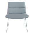 Thompson Chair in Charcoal Gray Faux Leather with Chrome Sled Base ...