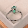 Beautiful 14K White Gold Plated 2Ct Pear Cut Simulated Emerald Women ...