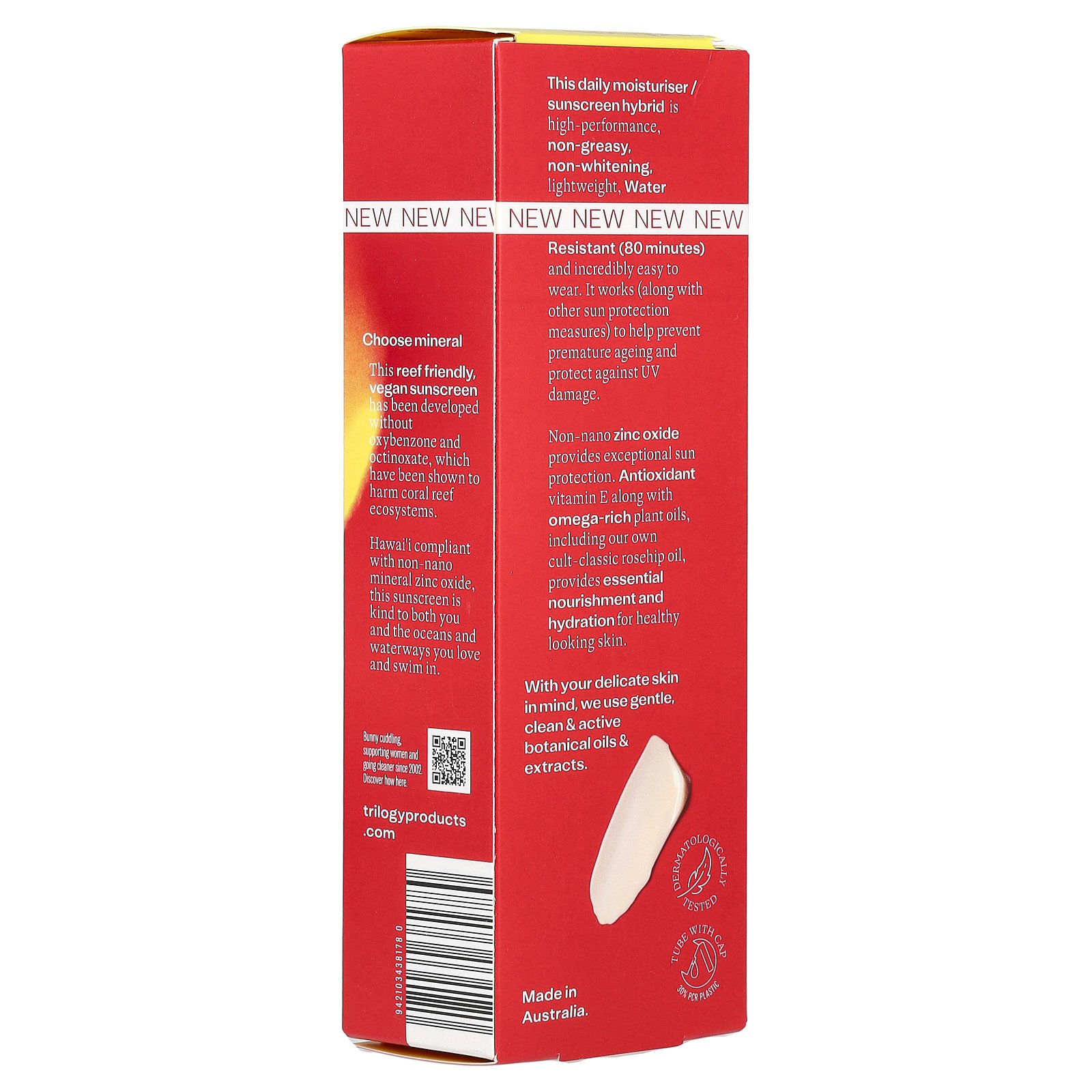 Trilogy Omega-Boost Sheer Mineral Sunscreen SPF 60+, 2.5 fl oz ...