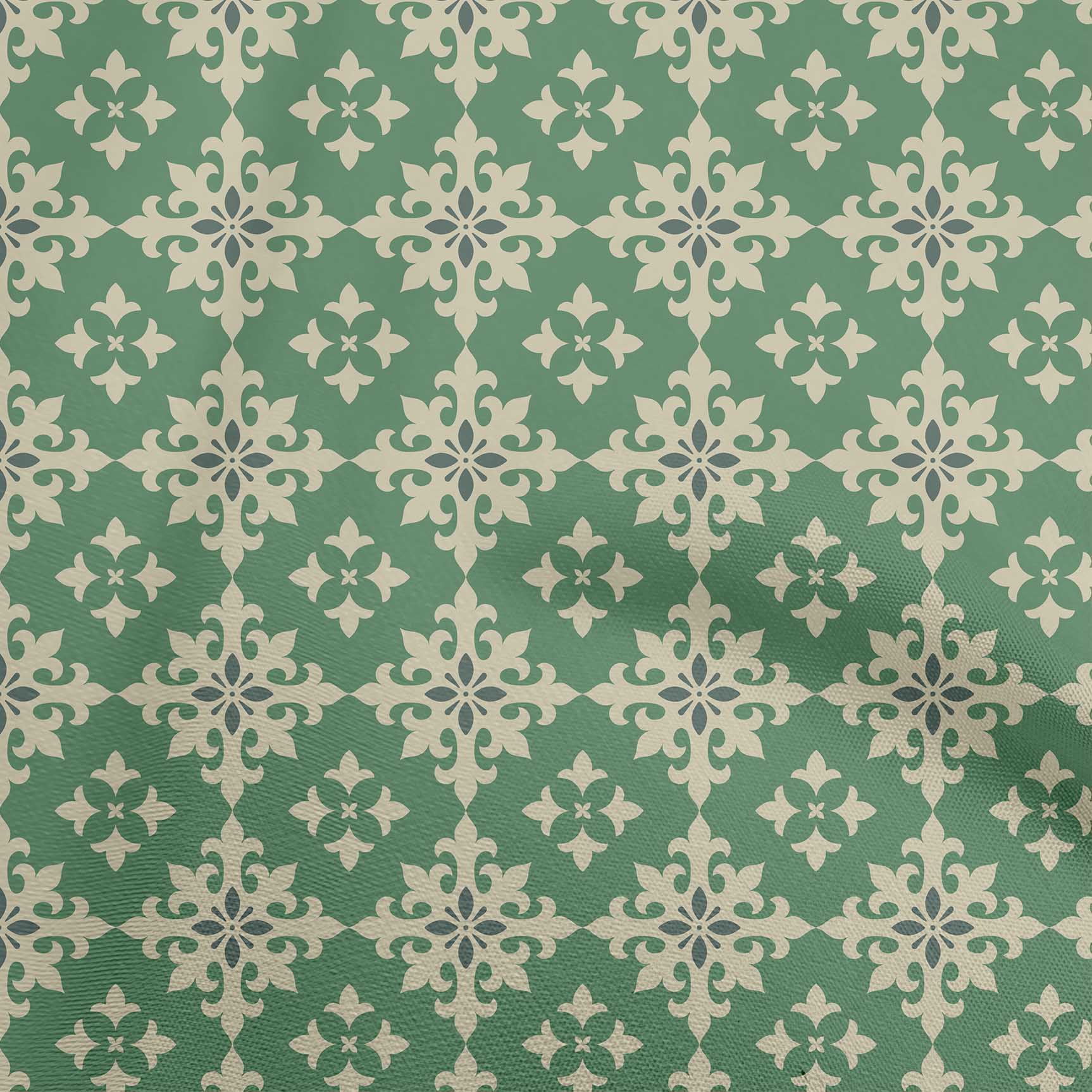 oneOone Rayon Green Fabric Damask Sewing Material Print Fabric By The ...