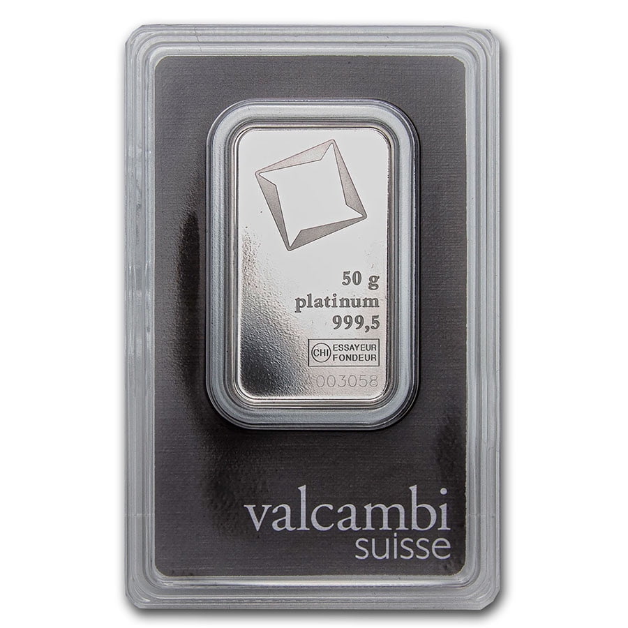 50 gram Platinum Bar - Valcambi (In Assay) - Walmart.com