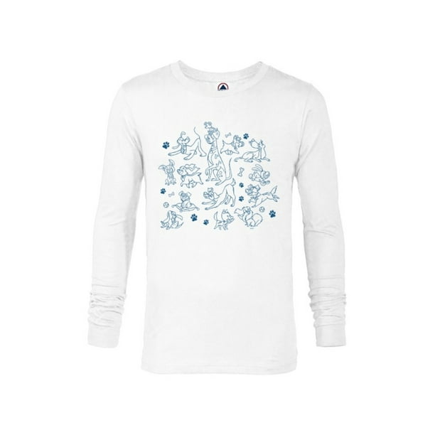 Disney Dogs Paw Prints - Long Sleeve T-Shirt for Men - Customized-White ...
