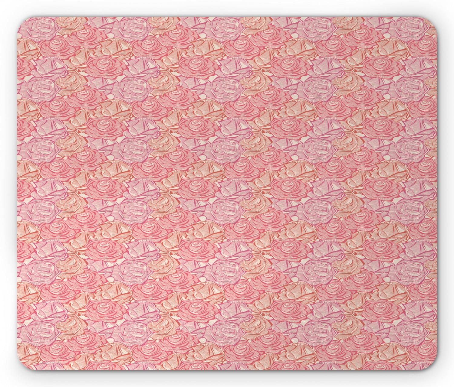Floral Mouse Pad, Rose Stems Pattern Vintage Romance Feminine Design ...