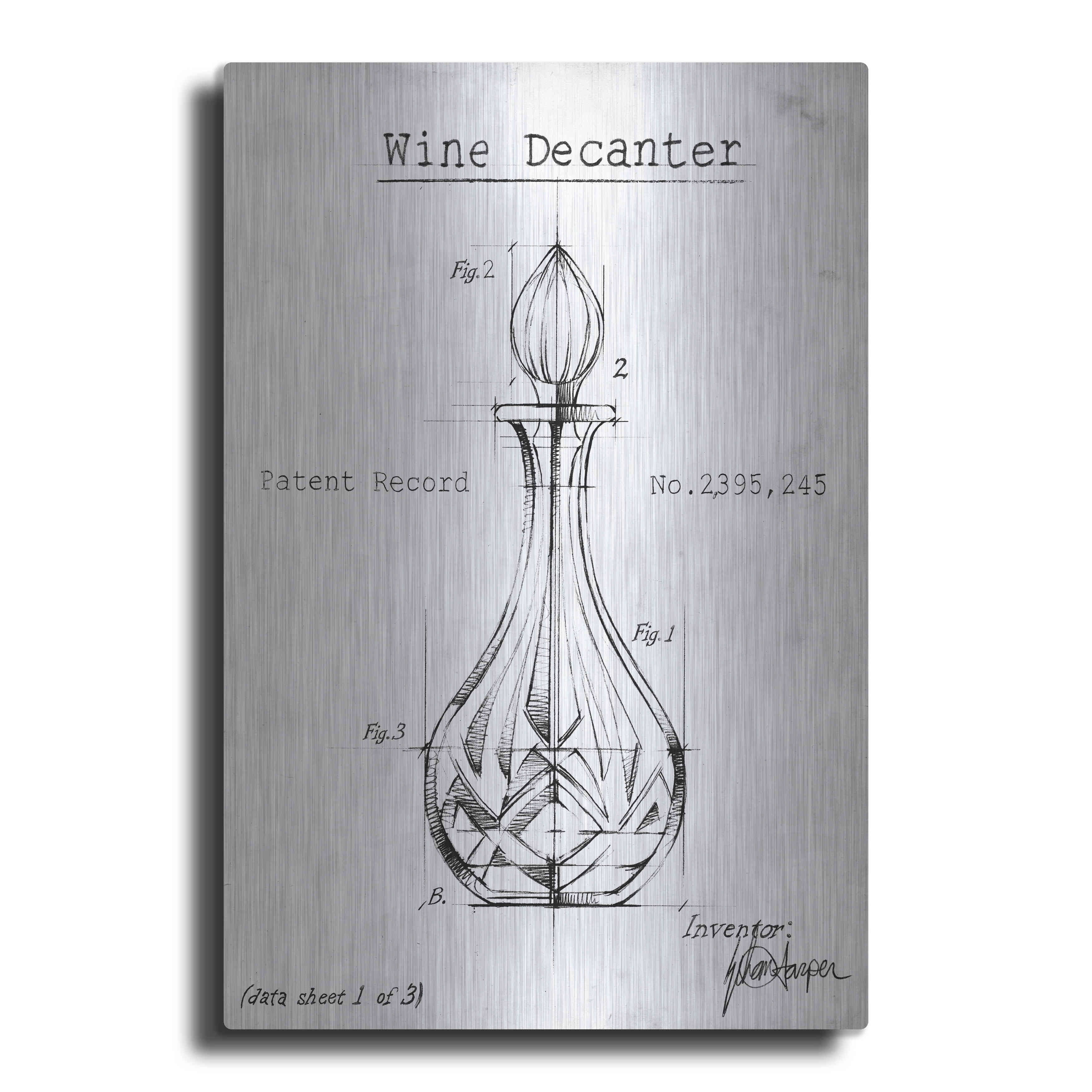 Luxe Metal Art 'Barware Blueprint VIII' by Ethan Harper, Metal Wall Art ...