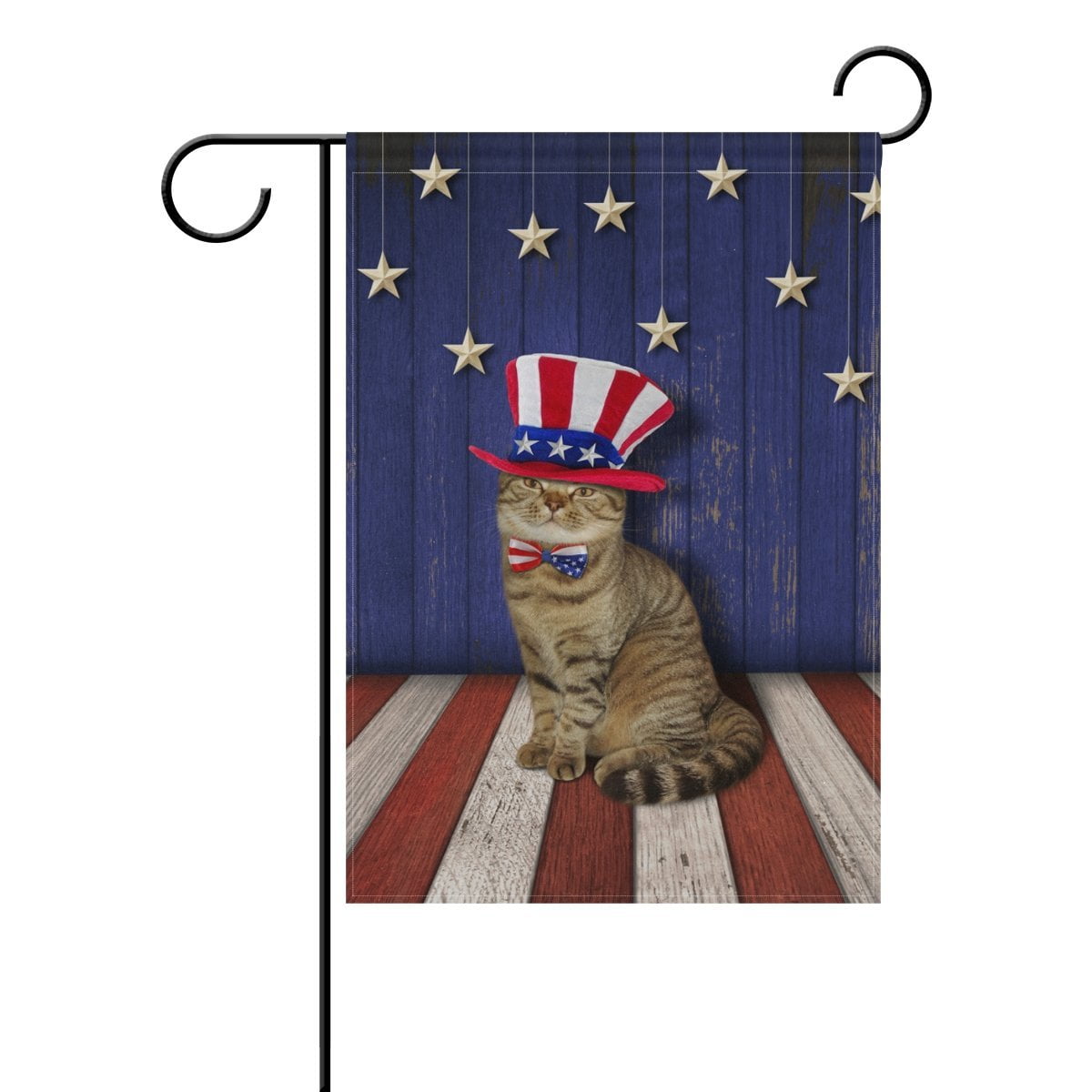 POPCreation Patriotic Wall And Cat Polyester Garden Flag Outdoor Flag ...