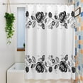 Black Roses Shower Curtains for Bathroom, Botanical Floral Leaf Vintage ...