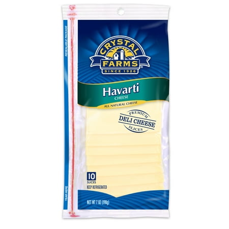Crystal Farms Havarti Cheese Slices, 10 ct, 7 oz - Walmart.com