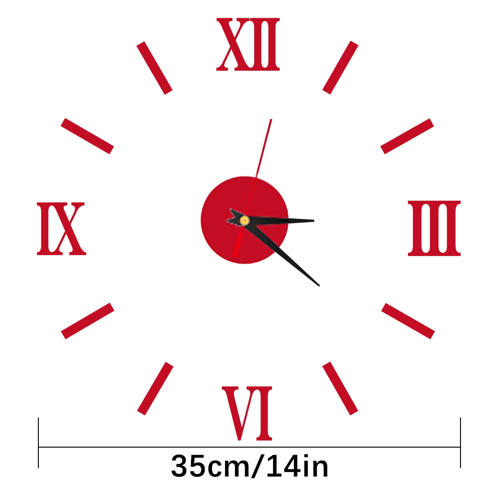 Roman Digital Wall Clock Personality Silent Diy Acrylic Wall Sticker ...