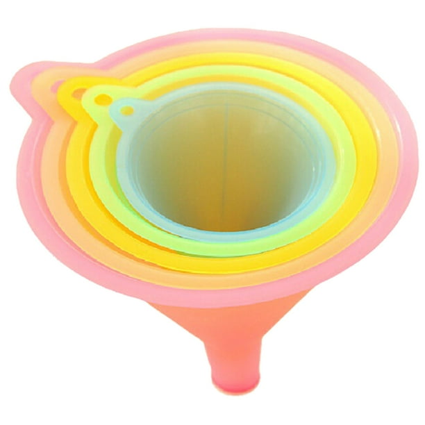Felwors Candy Colored Plastic Funnel 5 Pieces For Kitchen Practical Soy ...