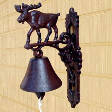 Old Iron Cowboy Western DINNER TRIANGLE Calling Bell Cast Iron Rustic ...