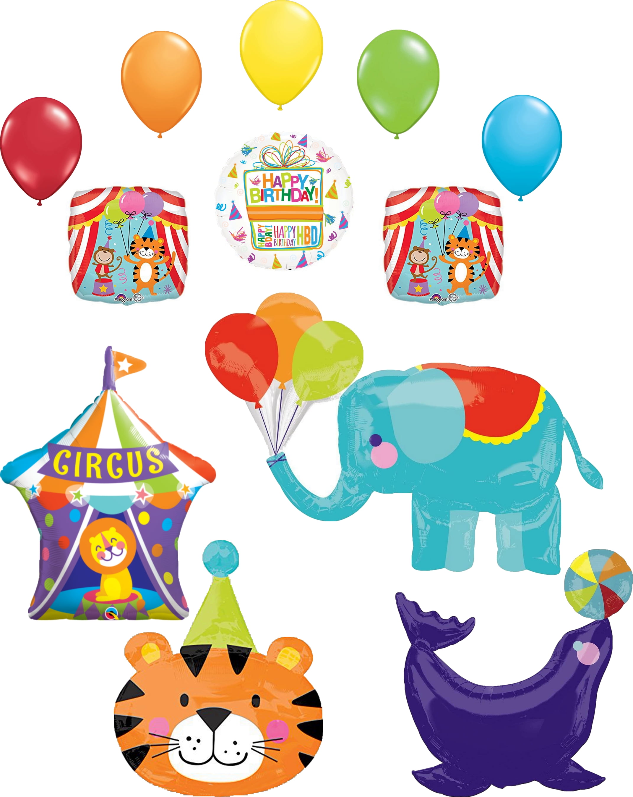 The ULTIMATE Circus Animal Birthday Party Supplies Decoration Balloon ...