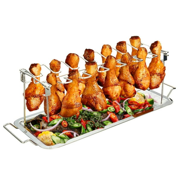 FixtureDisplays® Chicken Leg Racks for Grilling and Smoking,14 Slots ...