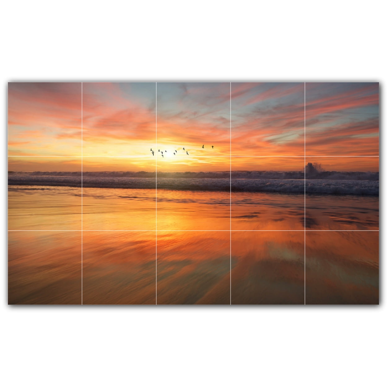 Picture-Tiles.com: Sunset Ceramic Tile Wall Mural WAL500971-53L. 40"W x ...