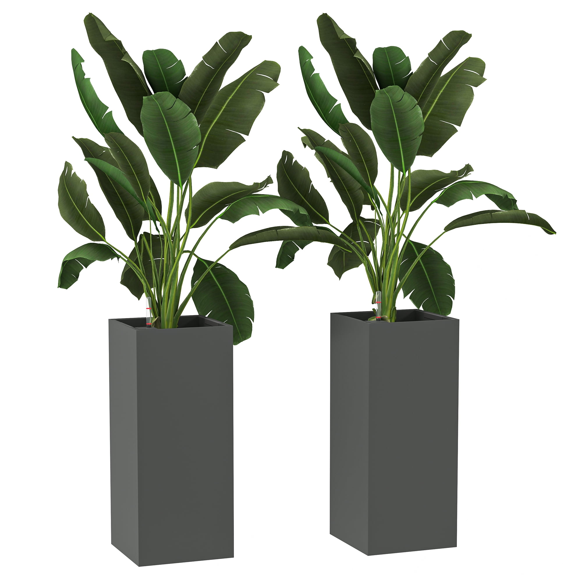 Click here for Outsunny 2 Pack Plastic Planter  26 Inch Outdoor P... prices