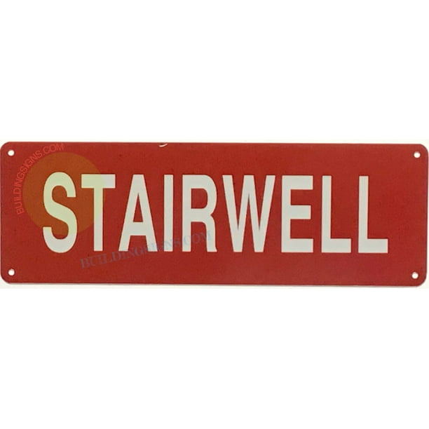 STAIRWELL SIGN((4x12,RED,ALUMINUM) -ref19722 - Walmart.com
