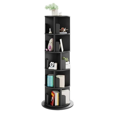 Free Shipping! Qunbio 5 Tier Rotating Bookshelf, 360 Degrees Revolving ...