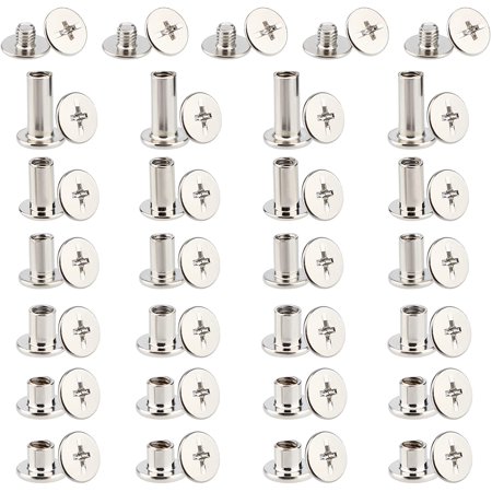 HTAIGUO 90 Sets Chicago Screws, Silver Leather Rivets Kit, Book Binding ...