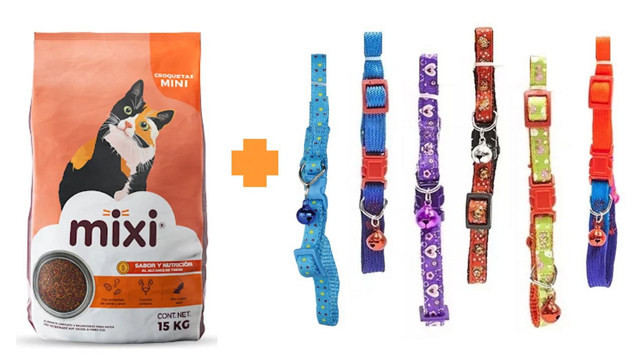 Paquete Alimento para gato Mixi 15 kg + 1 collar ajustable con cascabel fancy pets | Walmart en ...