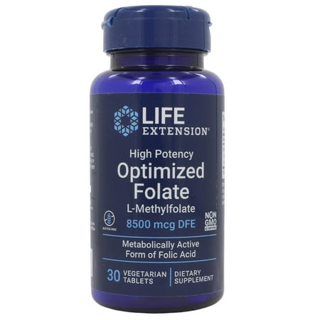 Life Extension - Optimized Folate L-Methylfolate High Potency 8500 mcg ...