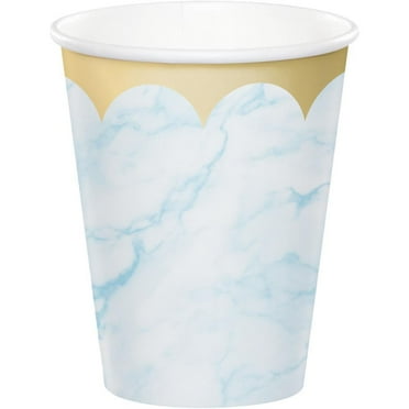 Harlow & Grey, Blanc White and Gold Foil Colorblock Paper Cups, 9 oz, 8 ...