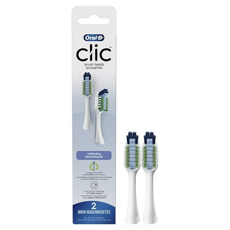 Oral-B Clic Toothbrush Whitening Replacement Brush Heads White 2pk x 6