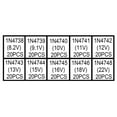 10 Values 200pcs (1N4738~1N4748) 1N4739 1N4740 1N4741 1N4742 1N4743 ...