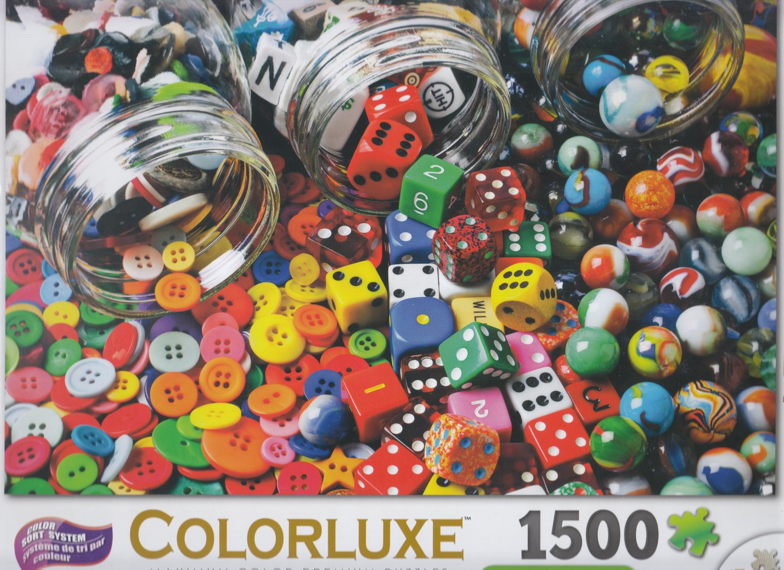 Colorluxe 1500 Piece Puzzle - Buttons, Dice and Marbles - Walmart.com