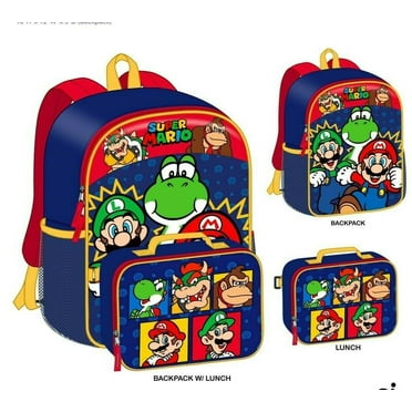 Medium Backpack - Nintendo - Super Mario Group Blue 14" School Bag New ...