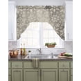 Christmas Snowflakes Swag Curtains for Kitchen Grey Winter Snow Vintage ...