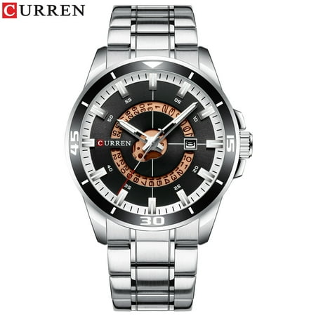 Curren Men Watches Waterproof Analog Quartz Watch Business Stainless ...