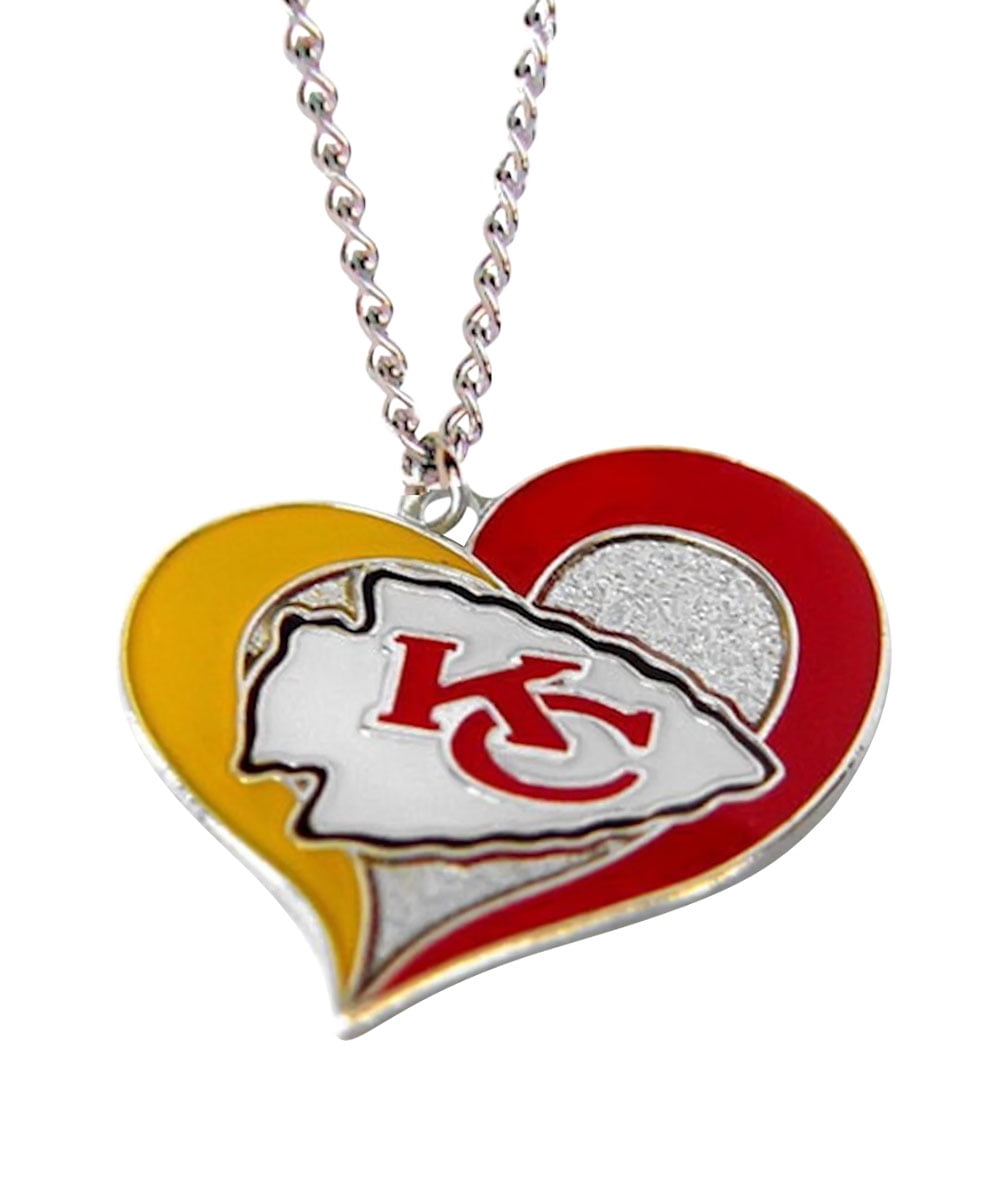 NFL Kansas City Chiefs Sports Team Logo Swirl Heart Necklace | Walmart ...