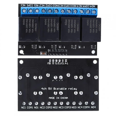 Khall Relay Module, 4-Channel Bistable Self-Locking Relay Module Button MCU Low-Level Control ...
