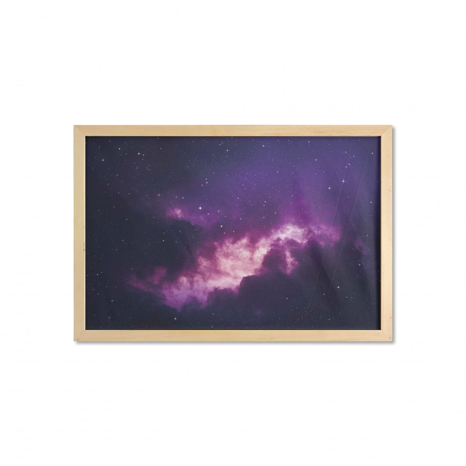 Outer Space Wall Art with Frame, Stars in the Dark Night Sky Comet ...
