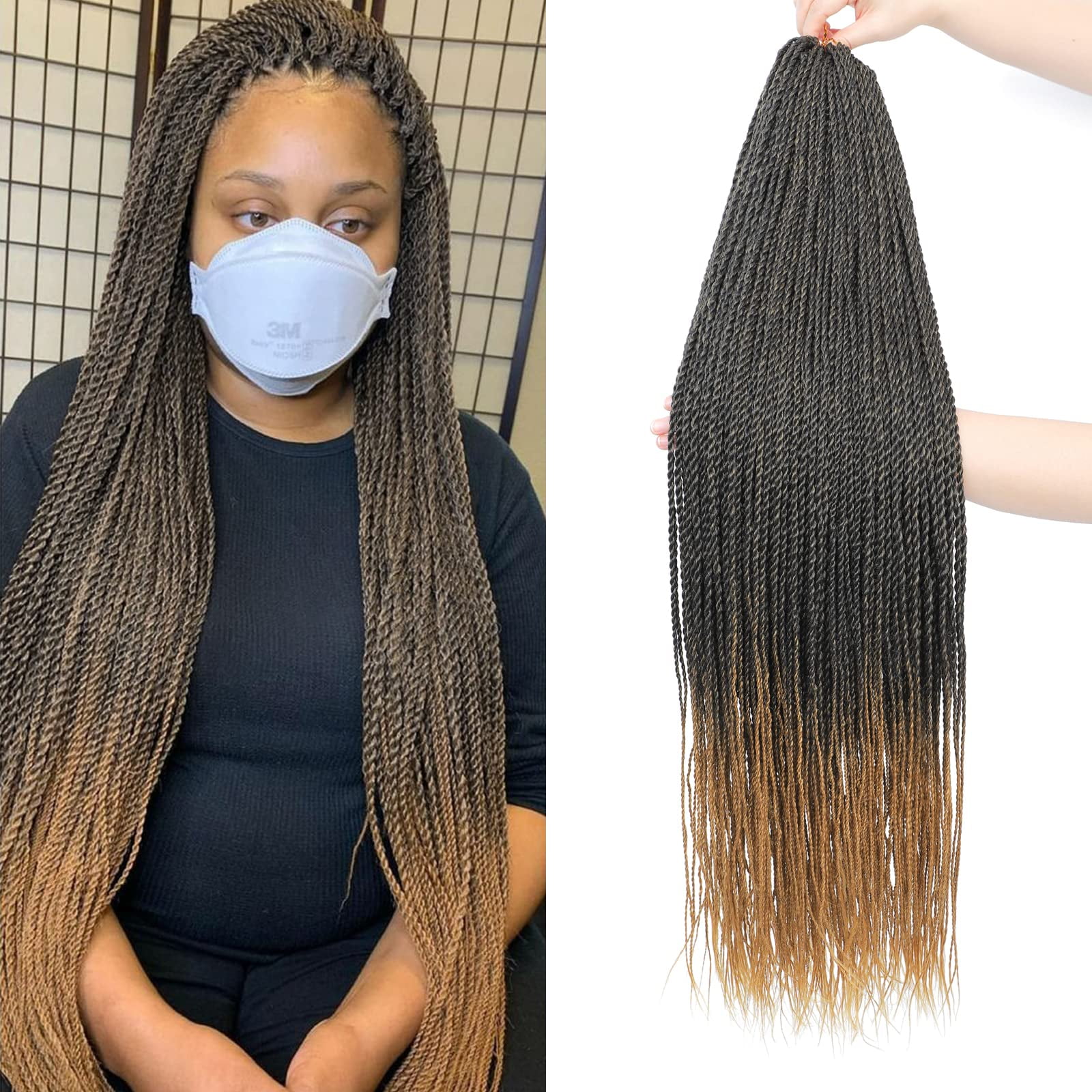 Morica Crochet Hair Senegalese Twist 28 Inch 8 Packs Small Crochet Hair For Braiding Crochet