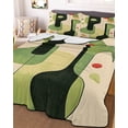 Abstract Color Block Quilts Bedding Set Full Size Green Beige Curves ...