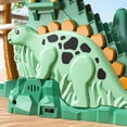 Dinosaur Climbing Slide Stair Toy, Racing Track Game Set with Light and ...